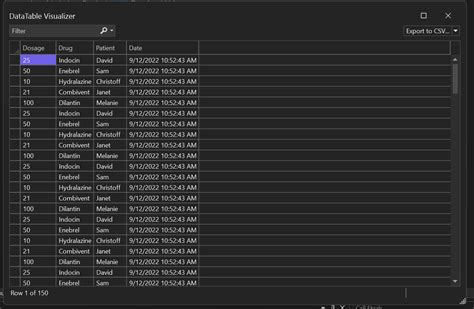 View Data With The Tabular Visualizer Visual Studio Windows