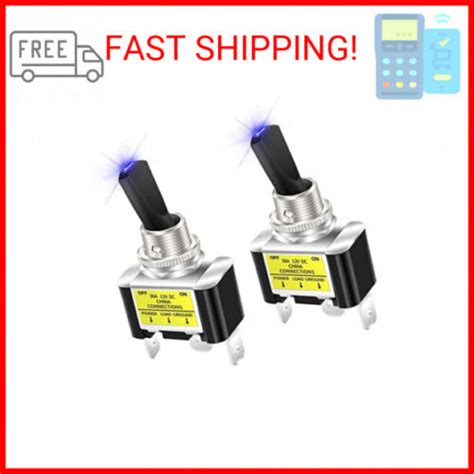 Daiertek 12v Blue Led Lighted Toggle Switch 30 Amp 12 Volt Toggle Switch Spst On Ebay