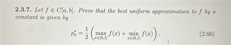 Solved 2 3 7 ﻿let Finc[a B] ﻿prove That The Best Uniform