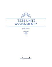 IT234 Unit 2 Assignment 2 A Comprehensive Guide By Darian Course Hero