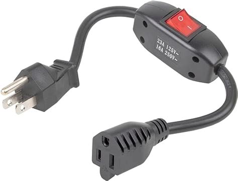 Amazon Com Inline On Off Switch Extension Cord 3 Prong Household Switchable Power Cord Heavy