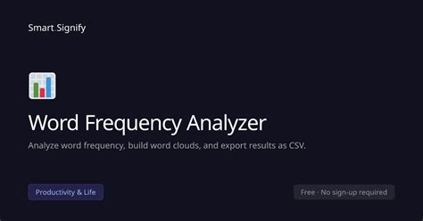 Word Frequency Analyzer — Smartsignify