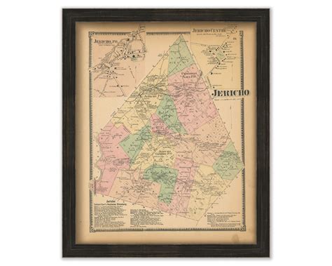 Jericho Vermont 1869 Map Etsy
