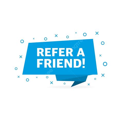 Blue Banner With Refer A Friend Text On A White Background Vector