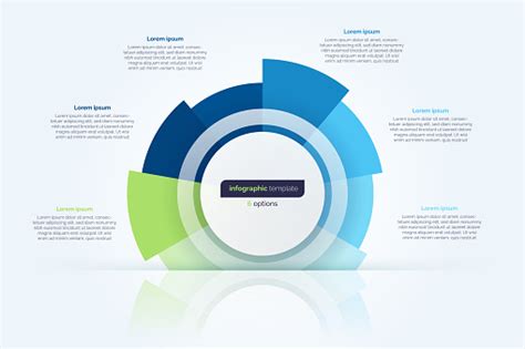 여섯 옵션 서클 인포그래픽 디자인 템플릿 벡터 일러스트레이션 원형 차트에 대한 스톡 벡터 아트 및 기타 이미지 원형 차트