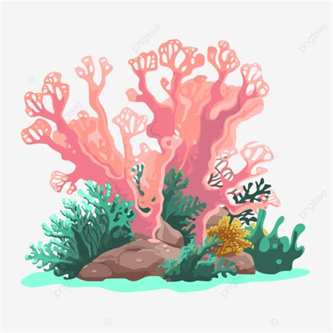 Cute Coral Clipart An Underwater Coral Scene Cartoon Vector Cute Coral