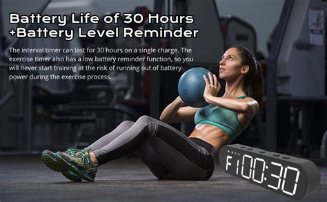 Portable Gym Timer Interval Timer For Workout With Time Rounds Stopwatch Alarm