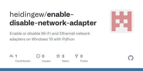Github Heidingewenable Disable Network Adapter Enable Or Disable Wi Fi And Ethernet Network