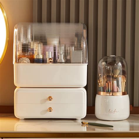 Ltytz Large Makeup Organizer With Brush Holder Makeup And Skincare