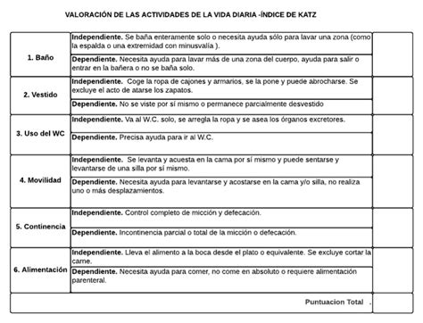 Escala De Katz Pdf