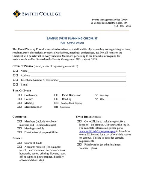 Professional Event Planning Checklist Templates ᐅ TemplateLab