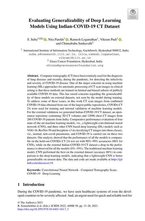 Pdf Evaluating Generalizability Of Deep Learning Models Using Indian