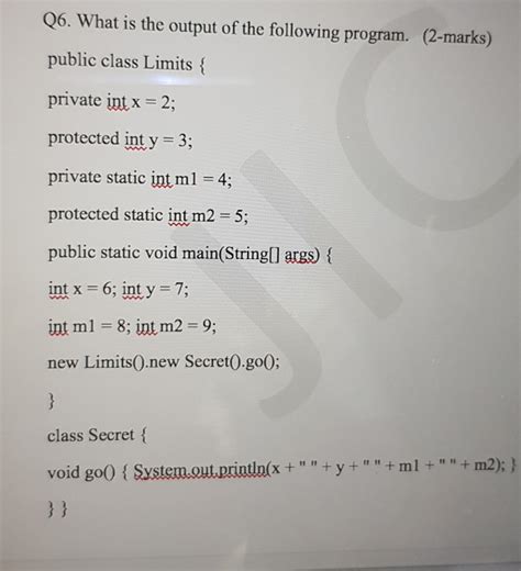 solved q6 what is the output of the following program