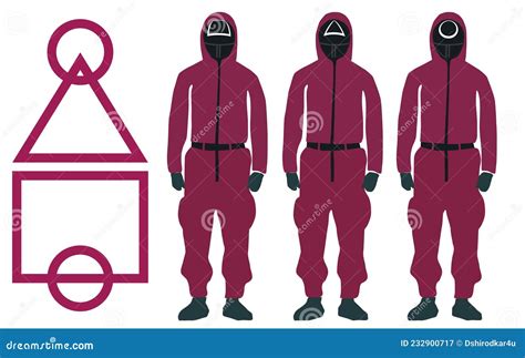 Symbol Design Of Squid Game Circle Triangle Square Shape Isolated On White Background Squid