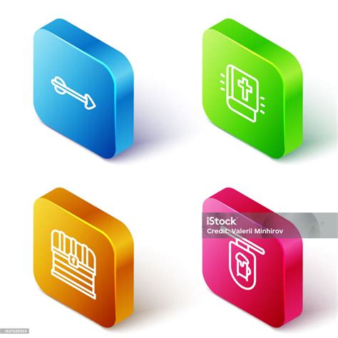 아이소메트릭 라인 화살표 성경책 가슴 및 거리 간판을 바 아이콘으로 설정합니다 벡터 3차원 형태에 대한 스톡 벡터 아트 및 기타 이미지 3차원 형태 고대의 고풍스런