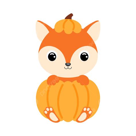 호박에 앉아 귀여운 작은 여우 클립 아트 양식장 만화 Png 일러스트 및 벡터 에 대한 무료 다운로드 Pngtree