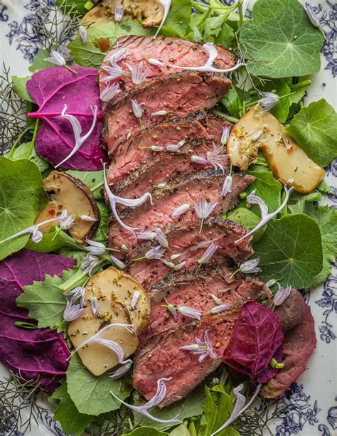 Beef Tagliata Italian Steak Salad With Chive Blossom Dressing