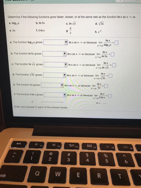 solved determine if the following functions grow faster
