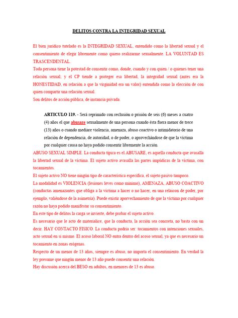Delitos Contra Integridad Sex Pdf Abuso Sexual Justicia