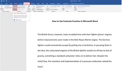 How To Use The Footnote Function In Microsoft Word
