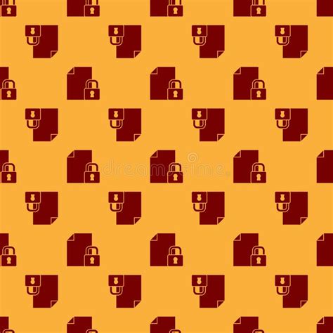 Set Document And Lock Lock Check Mark Wifi Locked And Cd Or Dvd Disk With On Seamless Pattern