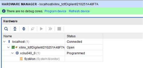 Info Labtools 27 1435 Device Xcku040 Jtag Device Index 0 Is Not Programmed Done Status 0