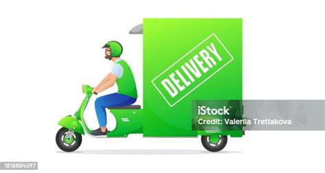 녹색 복고풍 빠른 배달 자동차 흰색 배경에 택배가 있는 트럭 무료 배송 디자인 전단지 포스터 배너 웹 광고에 대 한 벡터