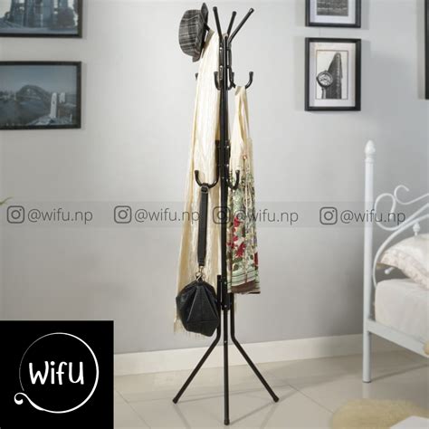 Tree Coat Clothes Hanger Stand With 12 Hooks Single Pole Design
