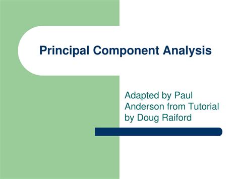 PPT Principal Component Analysis PowerPoint Presentation Free Download ID