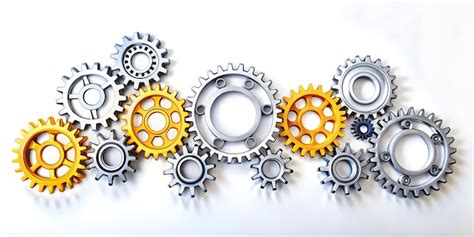 Operational Efficiency Concept Detailed Glossy Gears And Cogs Background In Smart Business Tone