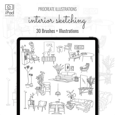 Procreate Interior Sketching Brushset And Illustrations Toffu Co