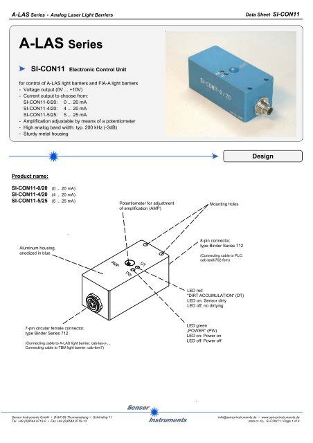 Download Data Sheet PDF Sensor Instruments Download Data Sheet PDF Sensor Instruments