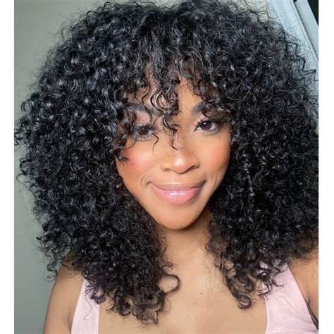 Loose Curly Weave With Bang