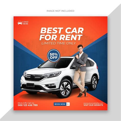 최고의 렌터카 소셜 미디어 및 Instagram 게시물 템플릿 프리미엄 Psd 파일