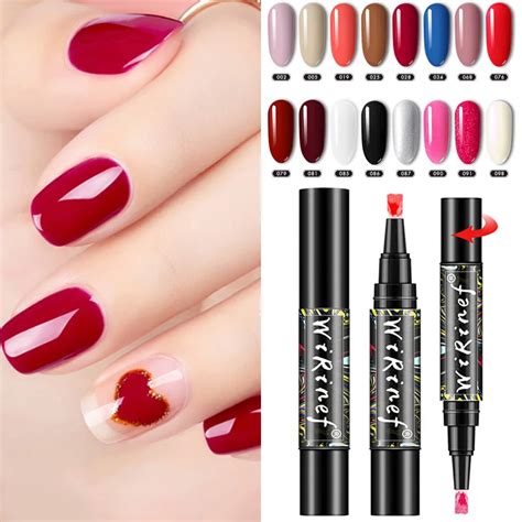 하이브리드 베이스 코트 매니큐어 펜 네일 바니시 무광 방수 노 베이크 빠른 건조 젤 매니큐어 16 색