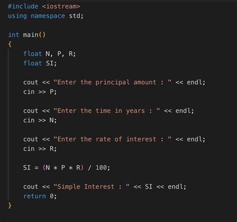 C Program To Find Simple Interest Codevscolor