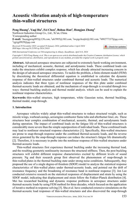 Pdf Acoustic Vibration Analysis Of High Temperature Thin Walled Structures