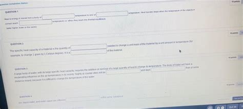 Solved Question 6 Specific Heat Tor Ice Is O 5 Callg ∘c