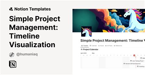 Simple Project Management Timeline Visualization Template Notion Marketplace