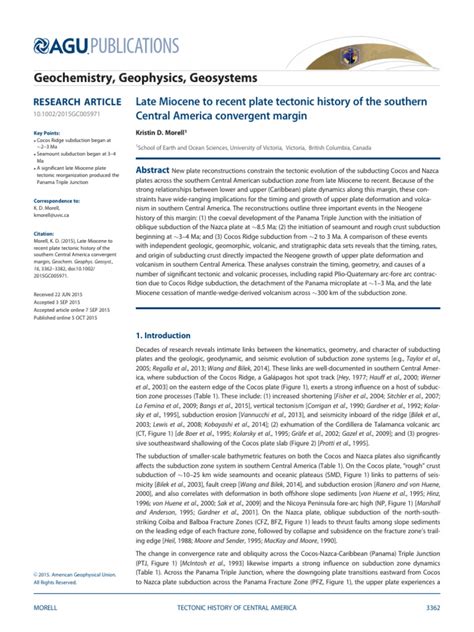 geochem geophys geosyst 2015 morell pdf plate tectonics rift