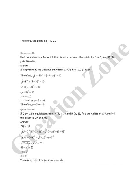 Class 10 Chapter 7 Coordinate Geometry