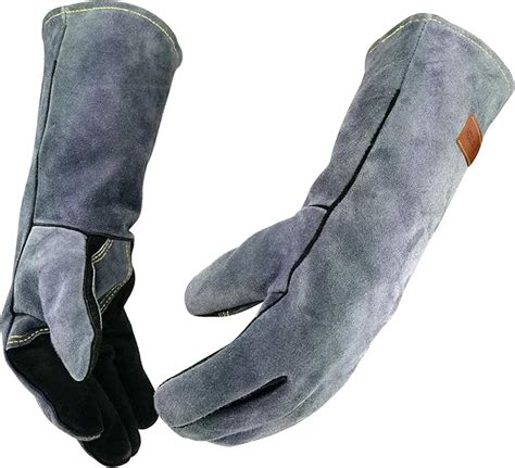 Wzqh 16 Inches932℉leather Welding Gloves Heatfire Resistantlarge