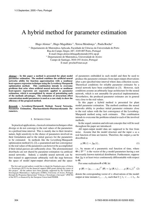 Pdf A Hybrid Method For Parameter Estimation