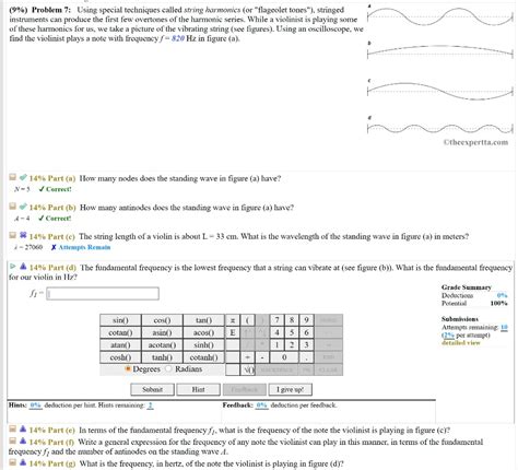 Solved Problem 7 Using Special Techniques Called String Harmonics Or