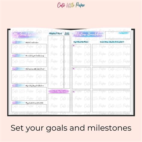 Goal Planner Printable Template Fully Editable Monthly Goal Planner Etsy