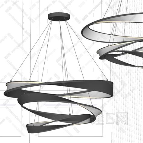 现代艺术吊灯模型su模型下载 Id110118546 建e网su模型