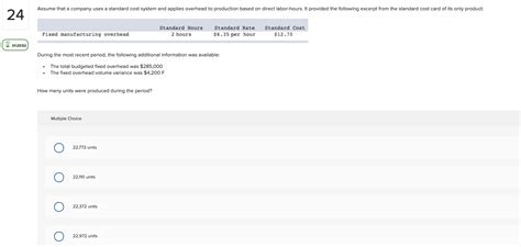 Solved Assume That A Company Uses A Standard Cost System And