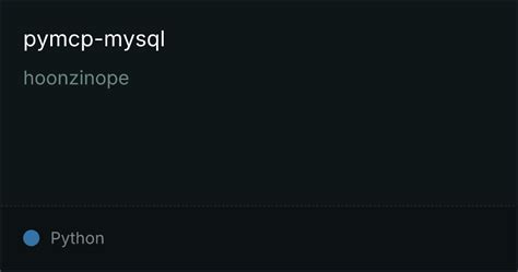 Python Mysql Mcp Glama