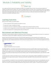 Module 3 Reliability And Validity Pdf Module 3 Reliability And Validity Start Up This