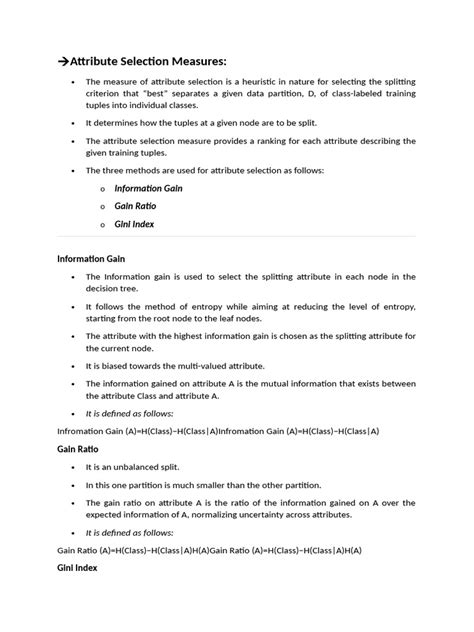 Attribute Selection Measures Pdf Algorithms And Data Structures